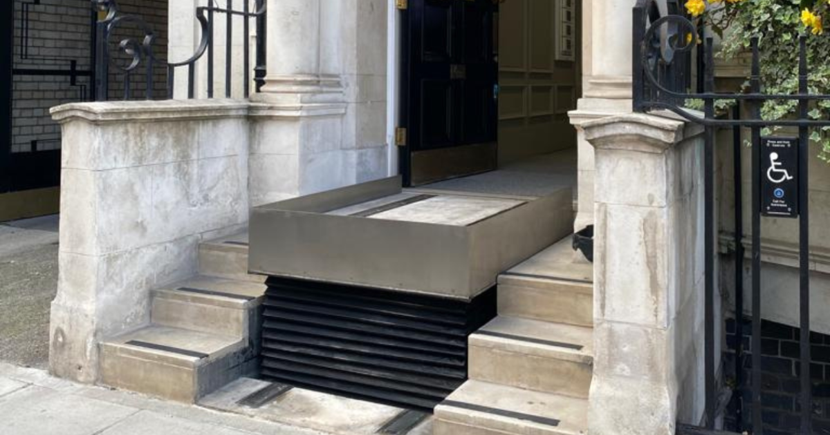 Part M Compliant Lift - Retracting steps that reveal a hidden lift